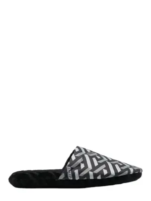 Versace La Greca Lounge Slippers - Black