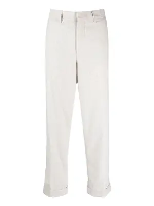 Closed Rolled-cuff Cropped Trousers - Grey