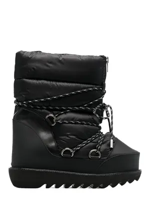 Sacai Quilted Lace-up Ankle Boots - Black