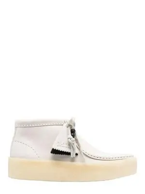 Clarks Wallabee Ankle Boots White