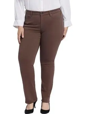 NYDJ Marilyn Straight Leg Jeans - Coffee Bean