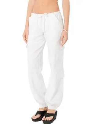 EDIKTED Denver Relaxed Cargo Pants - White