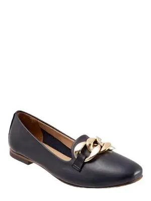 BUENO Chain Flat Loafer - Navy