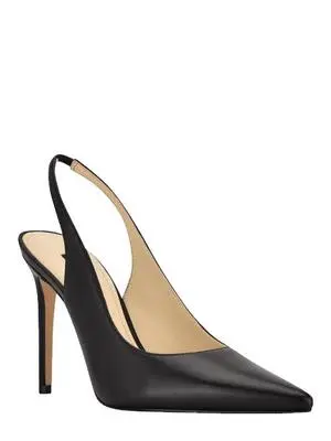 Nine West Feather Slingback Pump - Black Leather