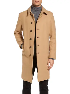 SCHOTT Schott NYC Wool-Blend Officer's Coat Camel