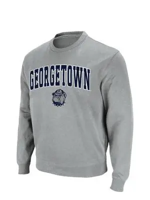 COLOSSEUM Georgetown Hoyas Arch & Logo Crew Neck Sweatshirt - Gray