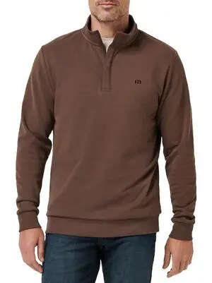 Travis Mathew Cloud 2.0 Quarter Zip Pullover - Chocolate Brown