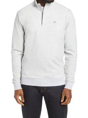 Travis Mathew Cloud 2.0 Quarter Zip Pullover - Heather Light Grey