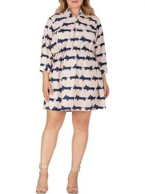 STANDARDS & PRACTICES Blouson Dress - Cream Navy
