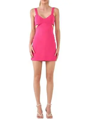 Endless Rose Cutout Mini Dress - Fuchsia