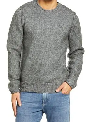 SCHOTT Rolled Collar Pullover Sweater - Charcoal