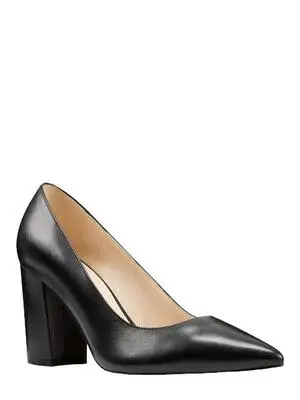 Nine West Cara Pointed Toe Pump - Black Leather