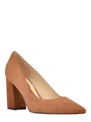 Nine West Nine West Cara Pointed Toe Pump Cognac Suede