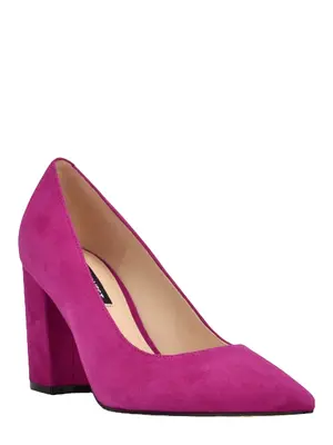 Nine West Nine West Cara Pointed Toe Pump Medium Pink Suede