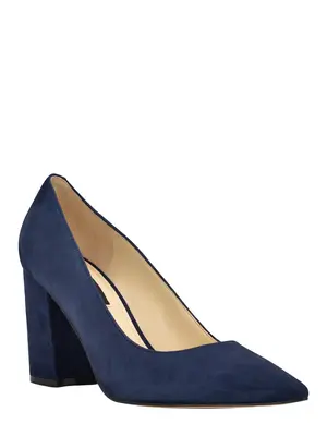 Nine West Nine West Cara Pointed Toe Pump Navy Suede