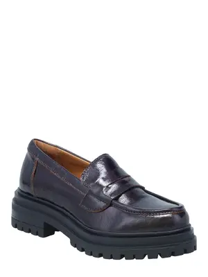 Miz Mooz Legend Platform Loafer - Bordeaux Patent