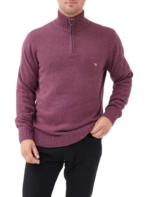 Rodd & Gunn Rodd & Gunn Merrick Bay Quarter Zip Sweater Cranberry