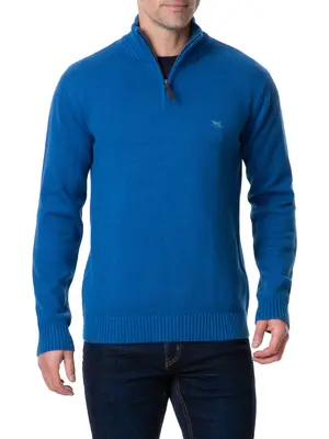 Rodd & Gunn Rodd & Gunn Merrick Bay Quarter Zip Sweater Marine