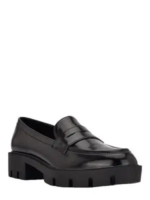 Nine West Maibel Platform Penny Loafer - Black Patent