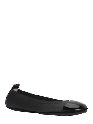 Yosi Samra Samantha Foldable Ballet Flat - Black/ Black