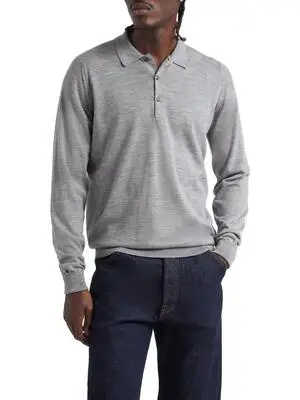 John Smedley Cotswold Wool Polo Sweater - Mushroom