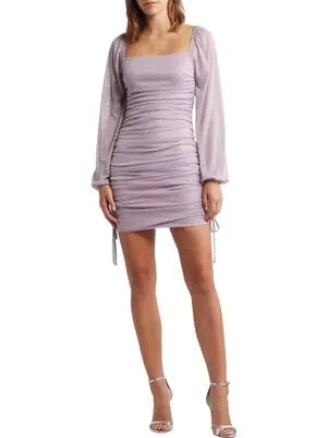 JUMP APPAREL Ruched Glitter Minidress - Mauve