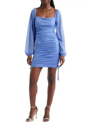 JUMP APPAREL Ruched Glitter Minidress - Periwinkle