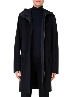 Akris Wool Duffle Coat - 009 Black