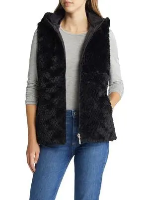 Gallery Reversible Vest With Removable Hood - Black