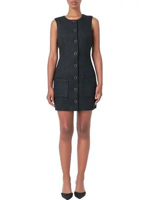 Endless Rose Sleeveless Tweed Minidress - Black
