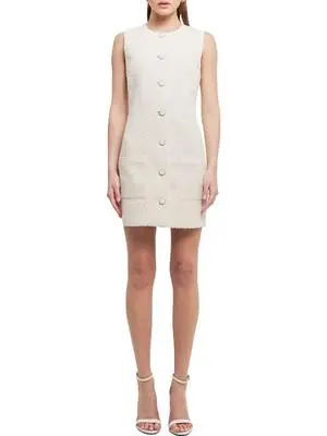 Endless Rose Sleeveless Tweed Minidress - Ivory