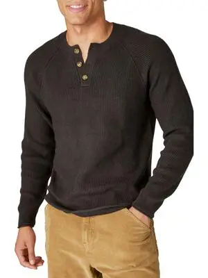 Lucky Brand Lucky Brand Henley Sweater Jet Black