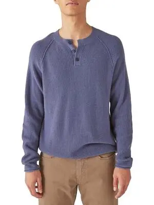 Lucky Brand Lucky Brand Henley Sweater Nightshadow Blue
