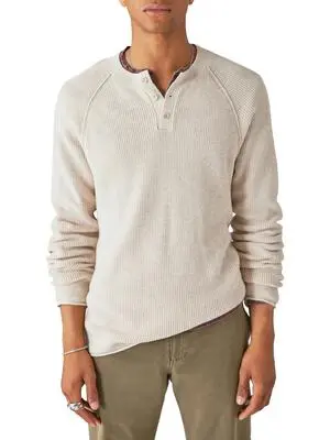 Lucky Brand Lucky Brand Henley Sweater Straw Heather