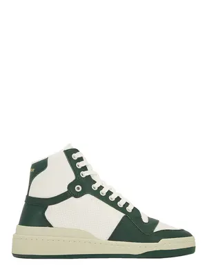 Saint Laurent Sl24 Mid-top Sneakers - White & Green
