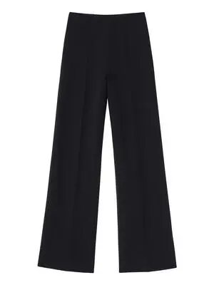 Lafayette 148 New York Cashmere Silk Double Knit Relaxed Pants - Black