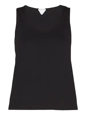 Bottega Veneta Dry Stretch Cotton Ribbed Tank Top Nero