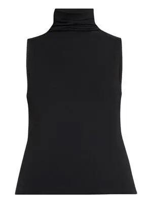 Vince Sleeveless Turtleneck Top - Black