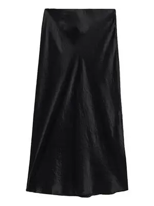 Vince Split Satin Midi-skirt Black