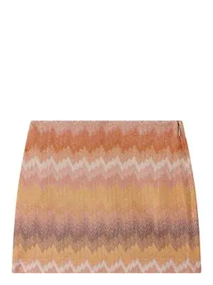 Missoni Striped Metallic Crochet-knit Mini Skirt - Gold