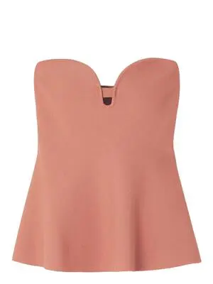 Stella McCartney Strapless Stretch-knit Peplum Top - Pink