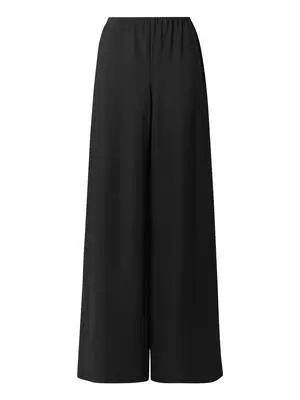 THE ROW Essentials Gala Wool And Mohair-blend Wide-leg Trousers - Black