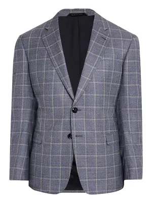 Giorgio Armani Giorgio Armani Windowpane Sport Coat Solid Medium Grey