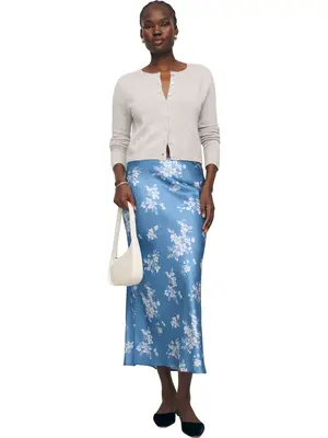 REFORMATION Layla Silk Midi Skirt Adore