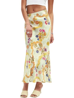 REFORMATION Layla Silk Midi Skirt Dynasty