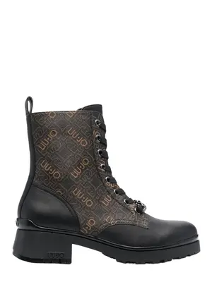 Liu Jo Monogram-print Boots - Black