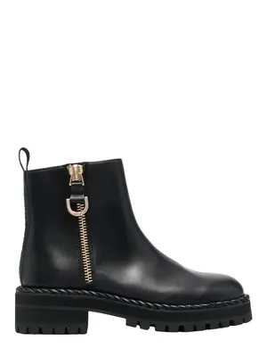 Liu Jo 214 Leather Ankle Boots - Black