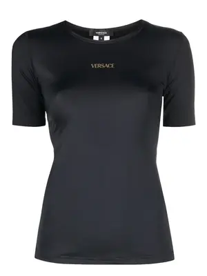Versace Logo-print Round-neck T-shirt - Black