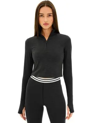Splits59 Stevie Active Rib Half Zip Heather Graphite