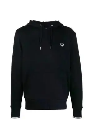 Fred Perry Embroidered Logo Hoodie - Blue